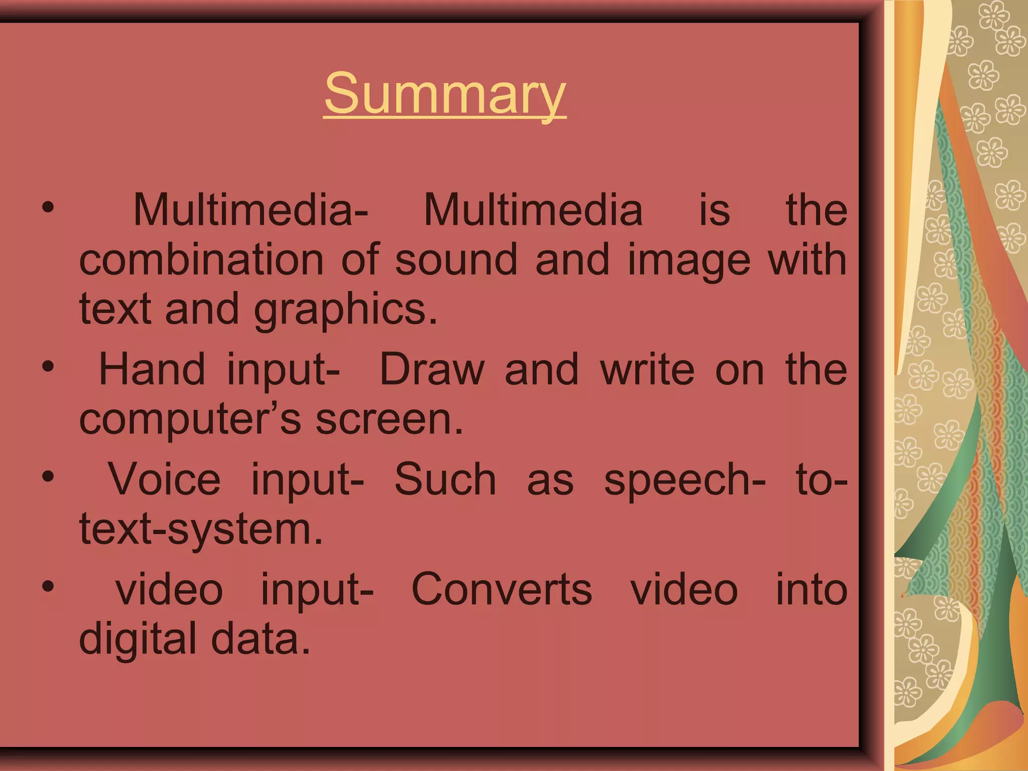 Multimedia Input Devices | PPT