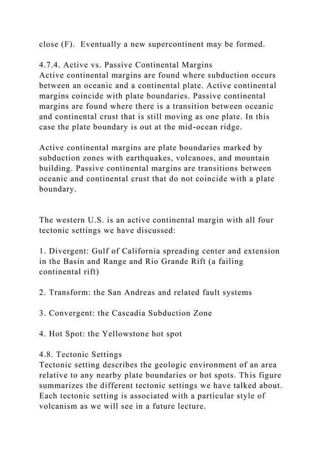 Lecture 4 Outline Plate Tectonics – Mechanisms and MarginsL.docx