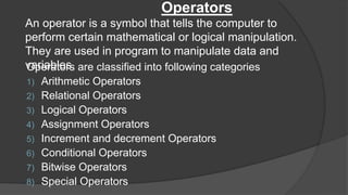 lecture4 pgdca.pptx | Programming Languages | Computing