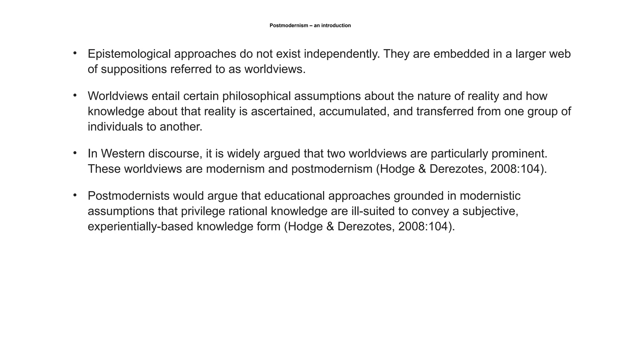 Lecture 4 Postmodernism social justice. | PPTX