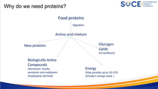 Protein in foods and their functional properties | PPTX