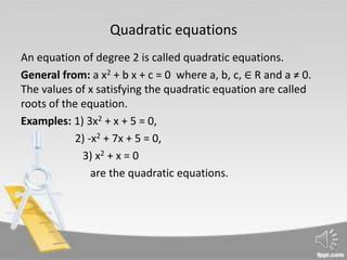Quadratic Definition