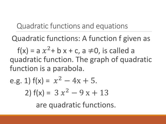 Lecture 4 Quadratic functions & Equations.pdf