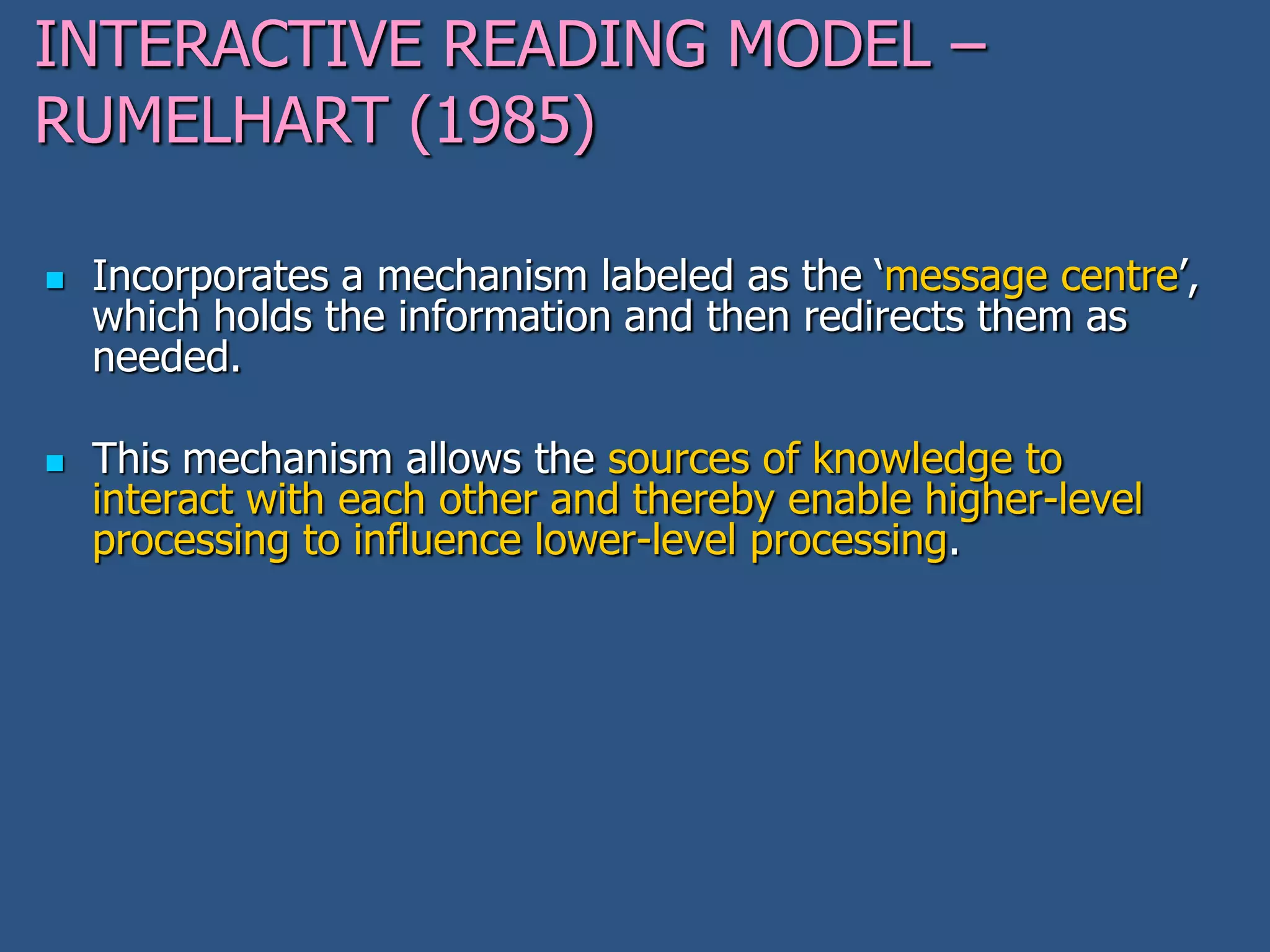 Lecture 4 reading models (2) | PDF | Books and Literature