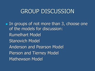 Lecture 4 reading models (2) | PDF | Books and Literature