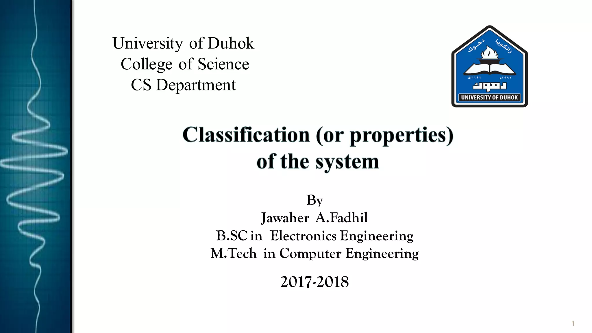Lecture 4: Classification of system | PDF
