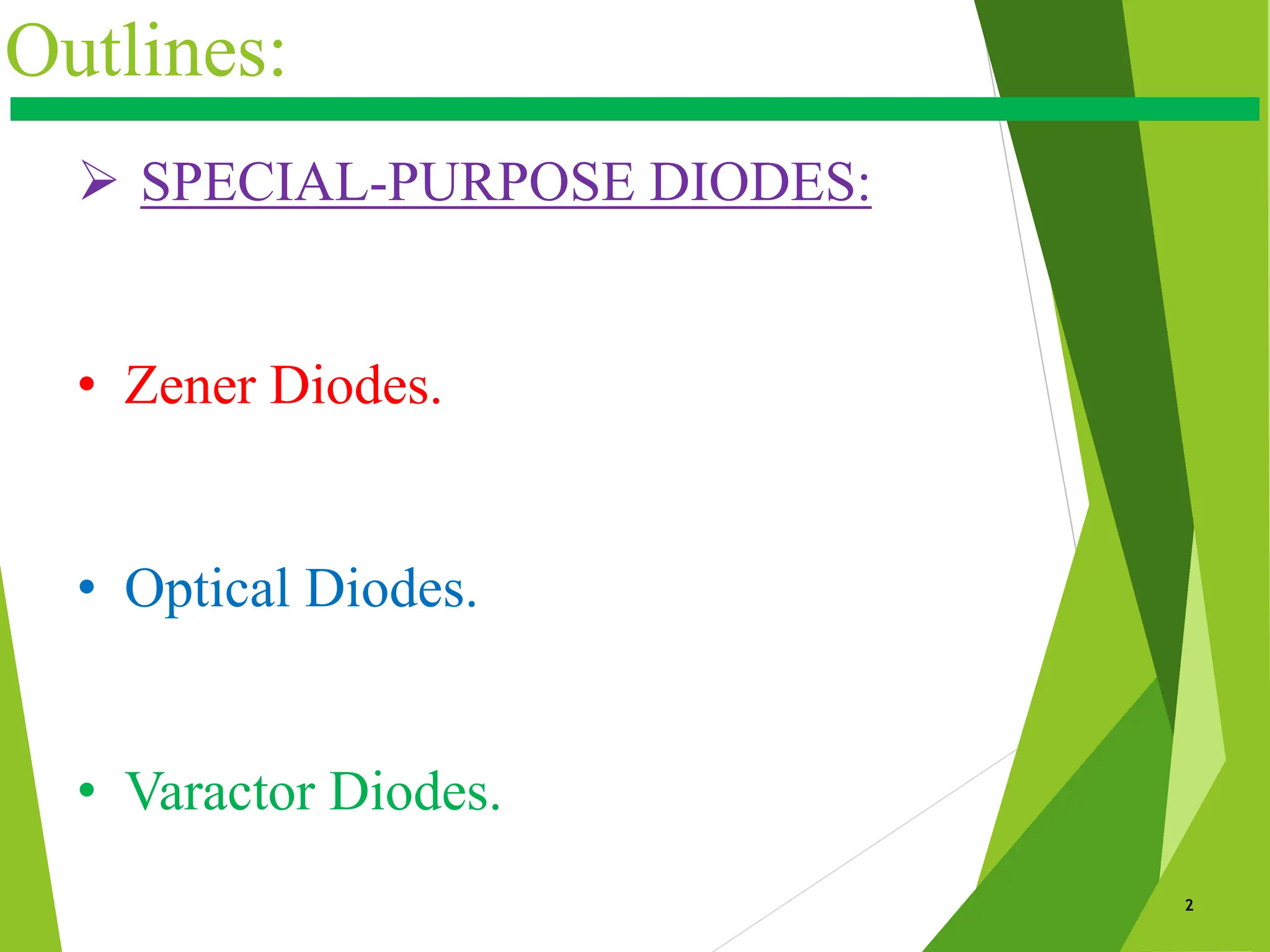 Special Diodes zener, led, photodiode and varactors | PPT