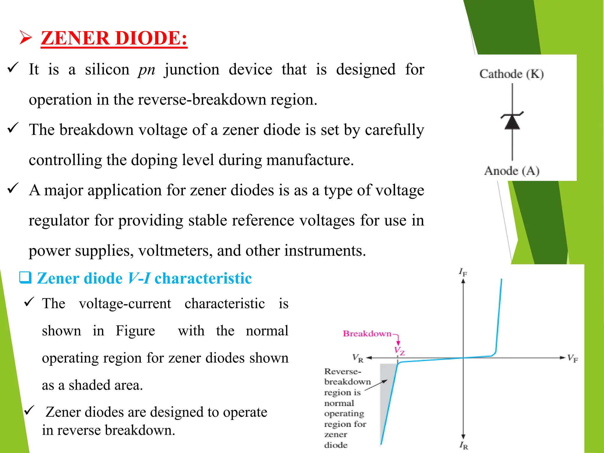 Special Diodes zener, led, photodiode and varactors | PPT