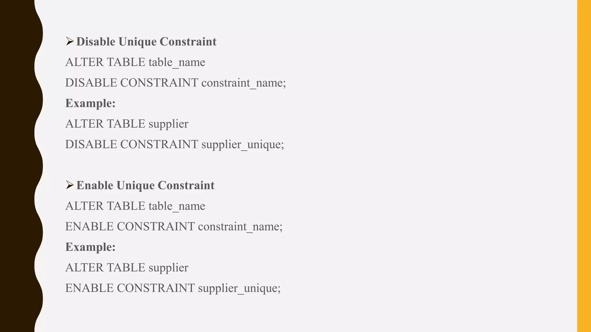 Lecture 4 Sql Basics Keys And Constraints Pptx 5377