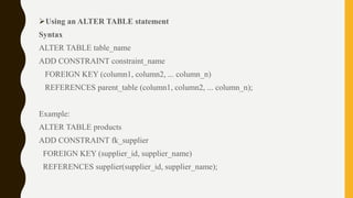 Lecture 4 sql {basics keys and constraints} | PPTX