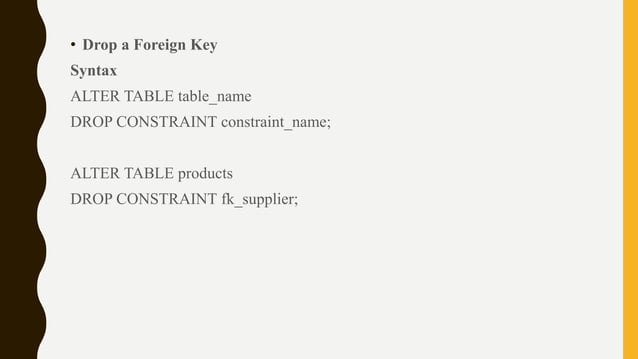 Lecture 4 sql {basics keys and constraints} | PPTX Lecture 4 sql {basics keys and constraints} | PPTX