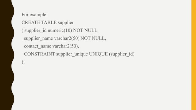 Lecture 4 sql {basics keys and constraints} | PPTX Lecture 4 sql {basics keys and constraints} | PPTX