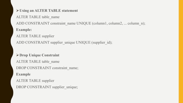 Lecture 4 sql {basics keys and constraints} | PPTX