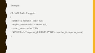Lecture 4 sql {basics keys and constraints} | PPTX