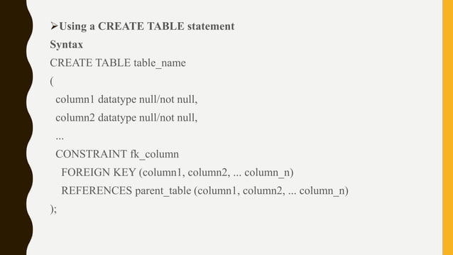 Lecture 4 sql {basics keys and constraints} | PPTX Lecture 4 sql {basics keys and constraints} | PPTX