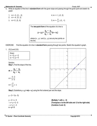 LECTURE-EQUATION OF A LINE | PDF