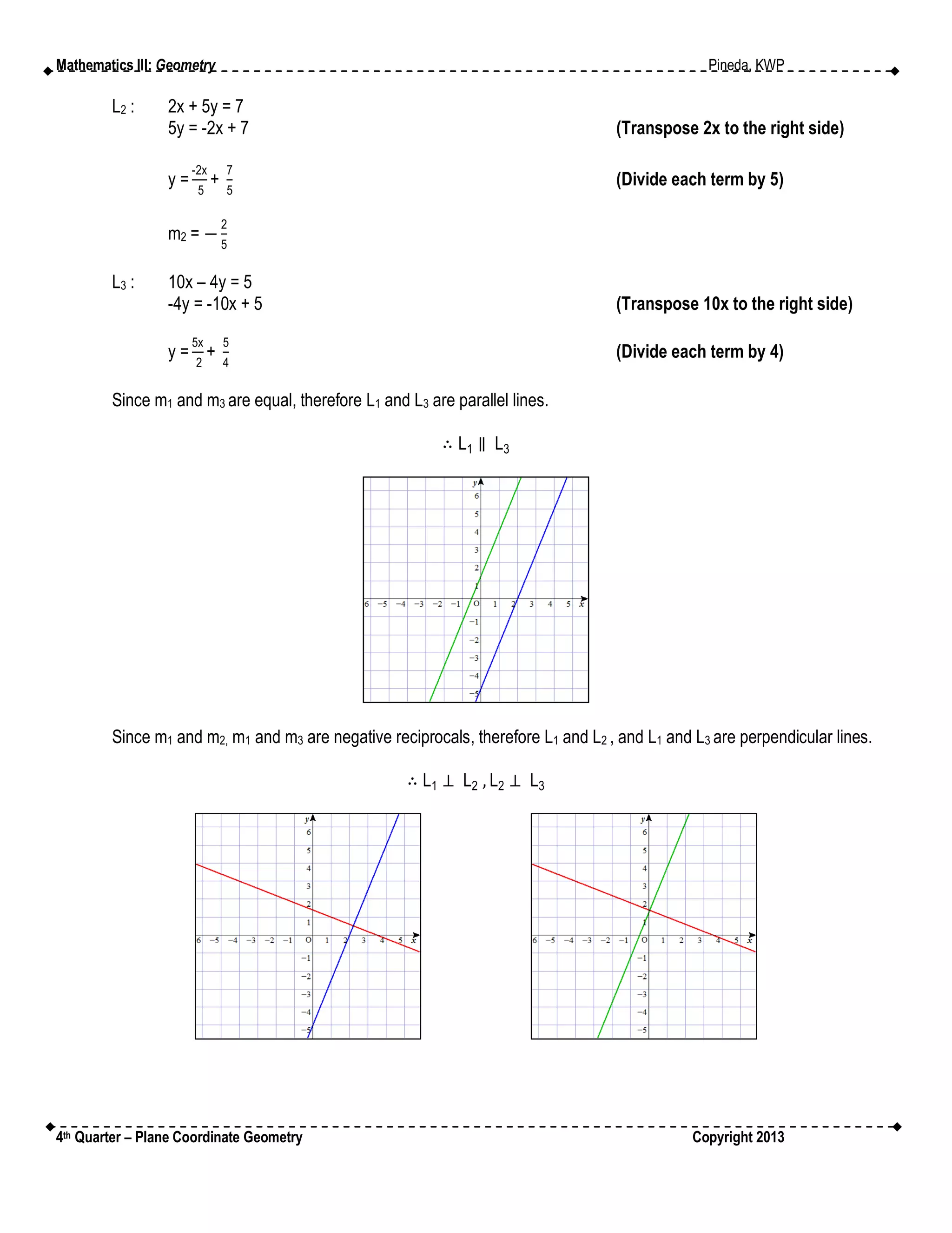 Lecture 4 th quarterperpendicular parallel lines | PDF