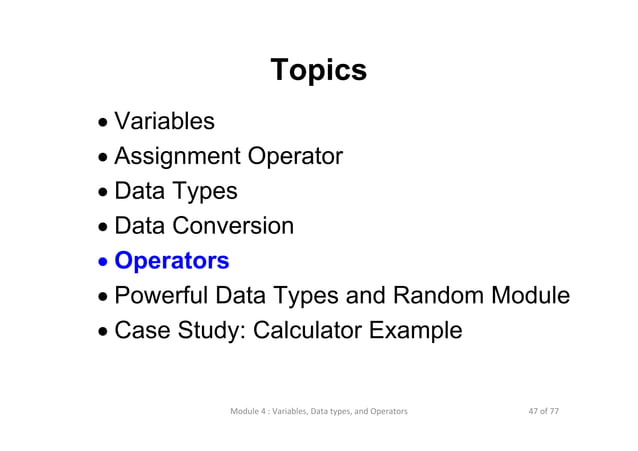 Lecture 4 Variables Data Types And Operators Ppt 6514