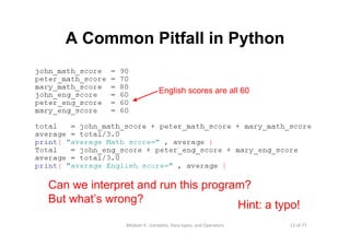 Lecture 4 variables data types and operators | PPT