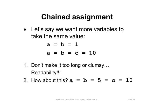 Lecture 4 Variables Data Types And Operators