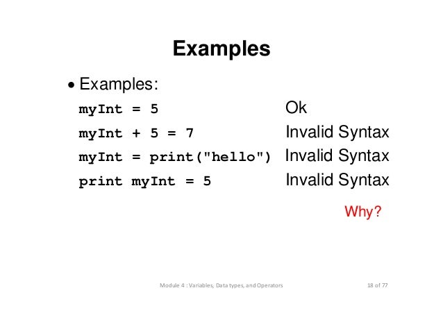 Lecture 4 Variables Data Types And Operators