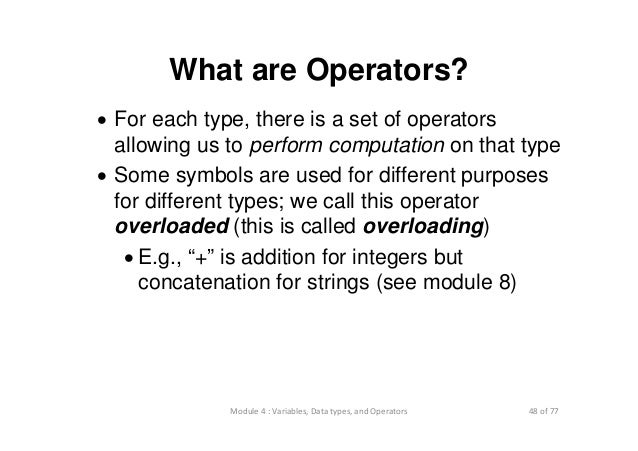 Lecture 4 Variables Data Types And Operators