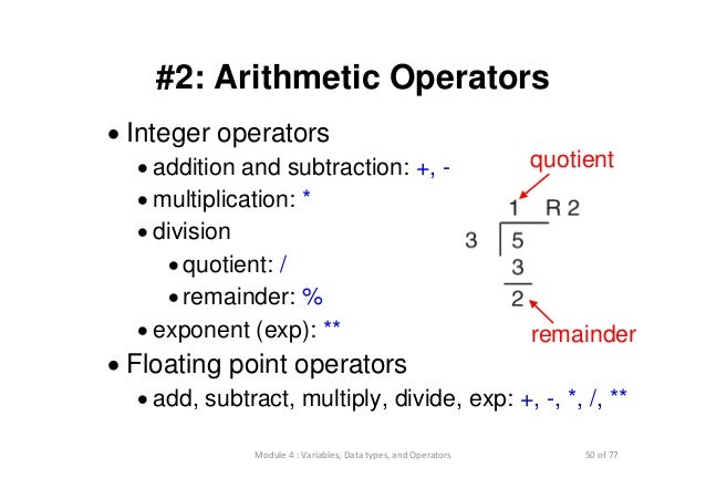 Lecture 4 Variables Data Types And Operators