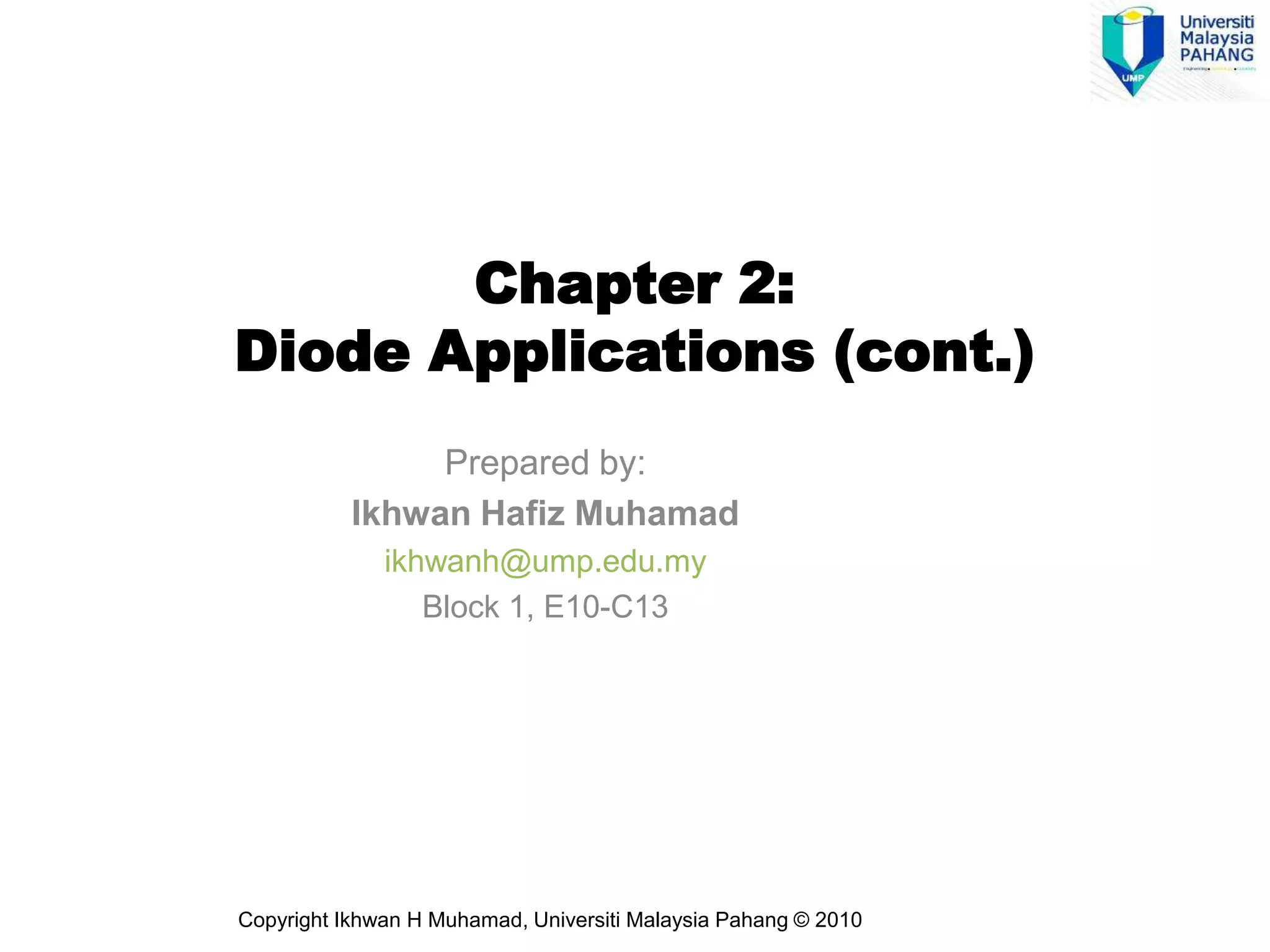 Lecture 4 ver2 diode_app | PPTX