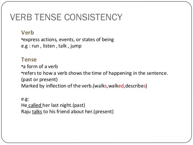 verb consistency