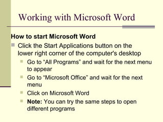 Lecture4 working with_word_processing | PPT