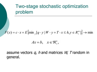 Monte-Carlo method for Two-Stage SLP | PPT