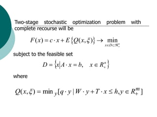 Monte-Carlo method for Two-Stage SLP | PPT