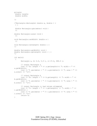 oop Lecture 5 | DOC | Physics | Science