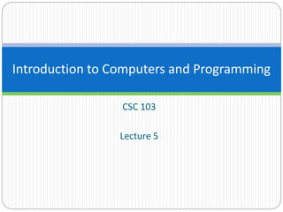 ICP - Lecture 5 | PPT