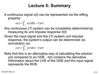 Lecture5 Signal and Systems | PPT | Physics | Science
