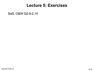 Lecture5 Signal and Systems | PPT | Physics | Science