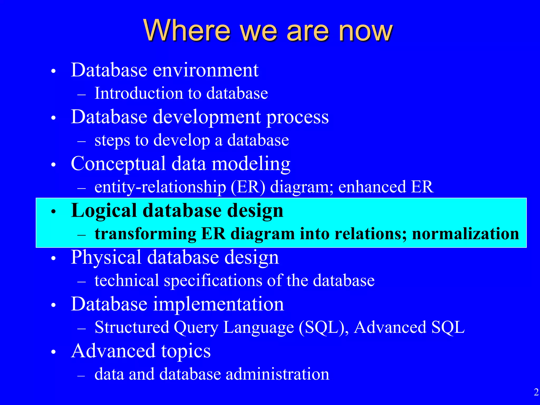 Logical Database Design And The Relational Modeldatabase Pptx Databases Computer
