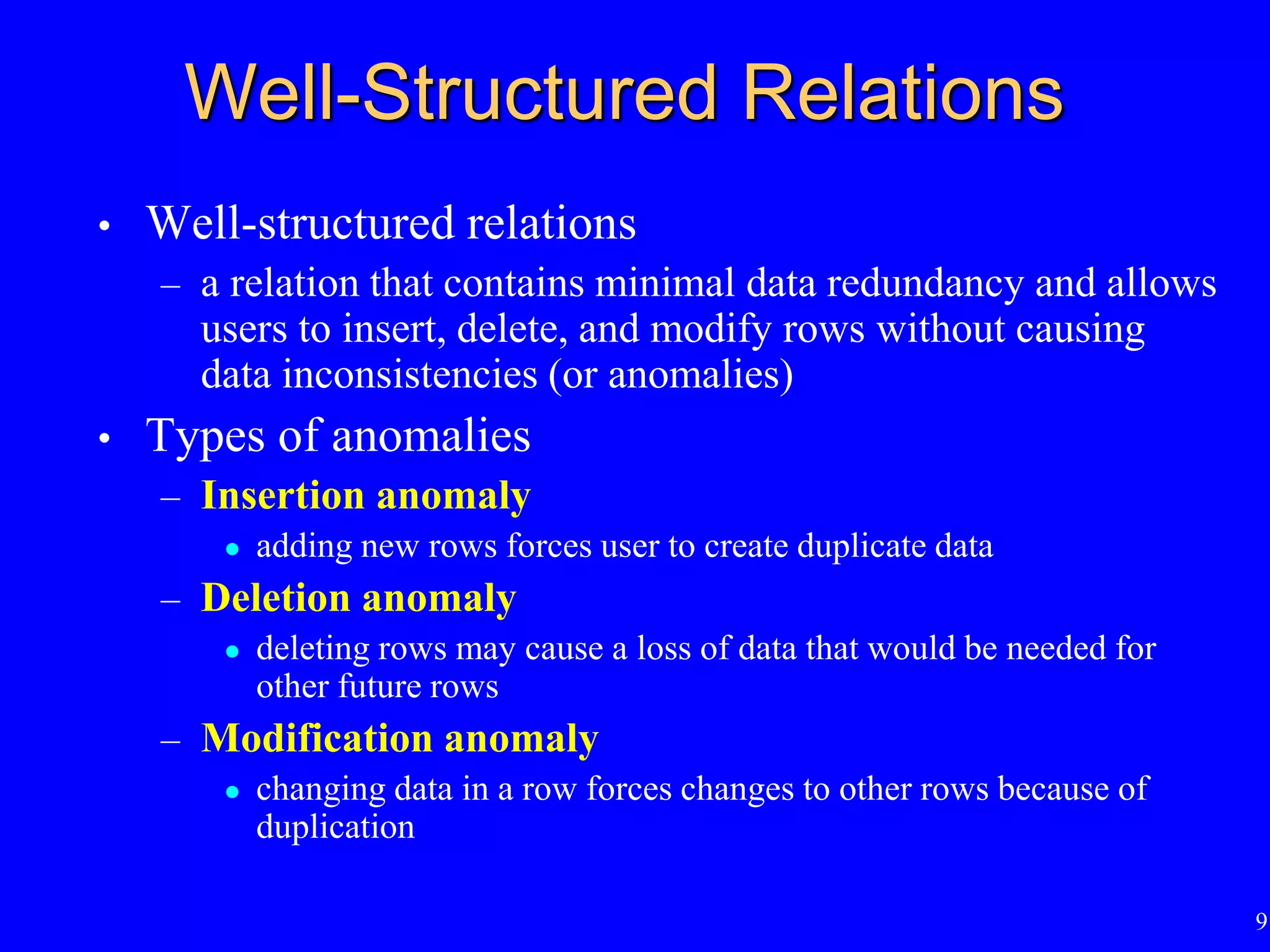 Logical database design and the relational model(database) | PPT