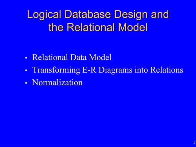 Logical database design and the relational model(database) | PPTX | Databases | Computer ...