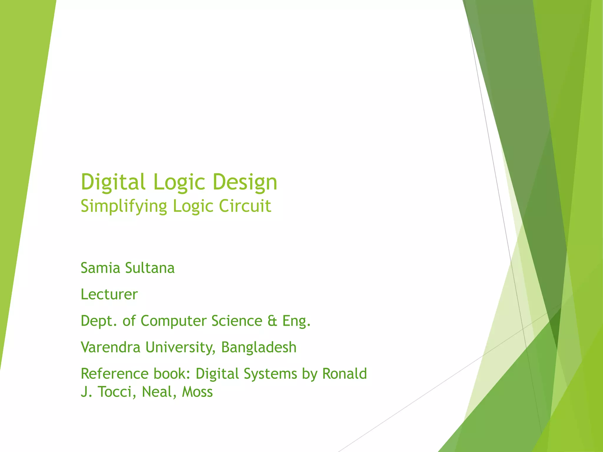 Digital Logic Design-Lecture 5 | PPT
