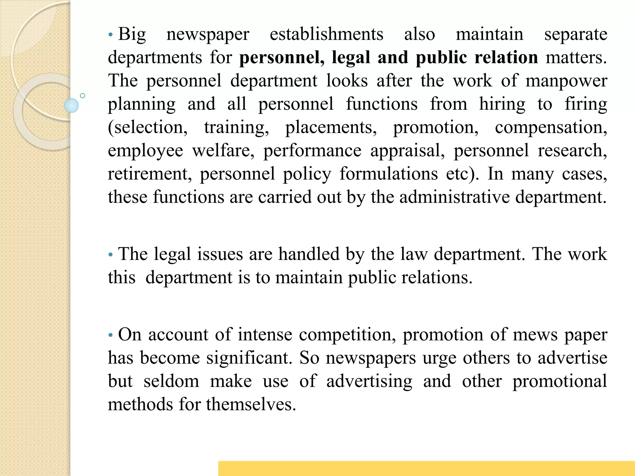 Organizational Structure of a News Paper | PPTX