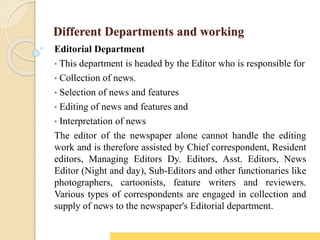 Organizational Structure of a News Paper | PPTX