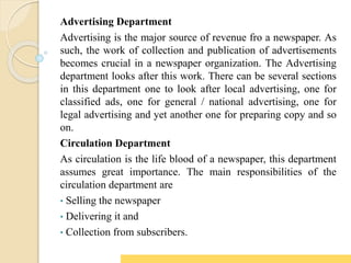Organizational Structure of a News Paper | PPTX