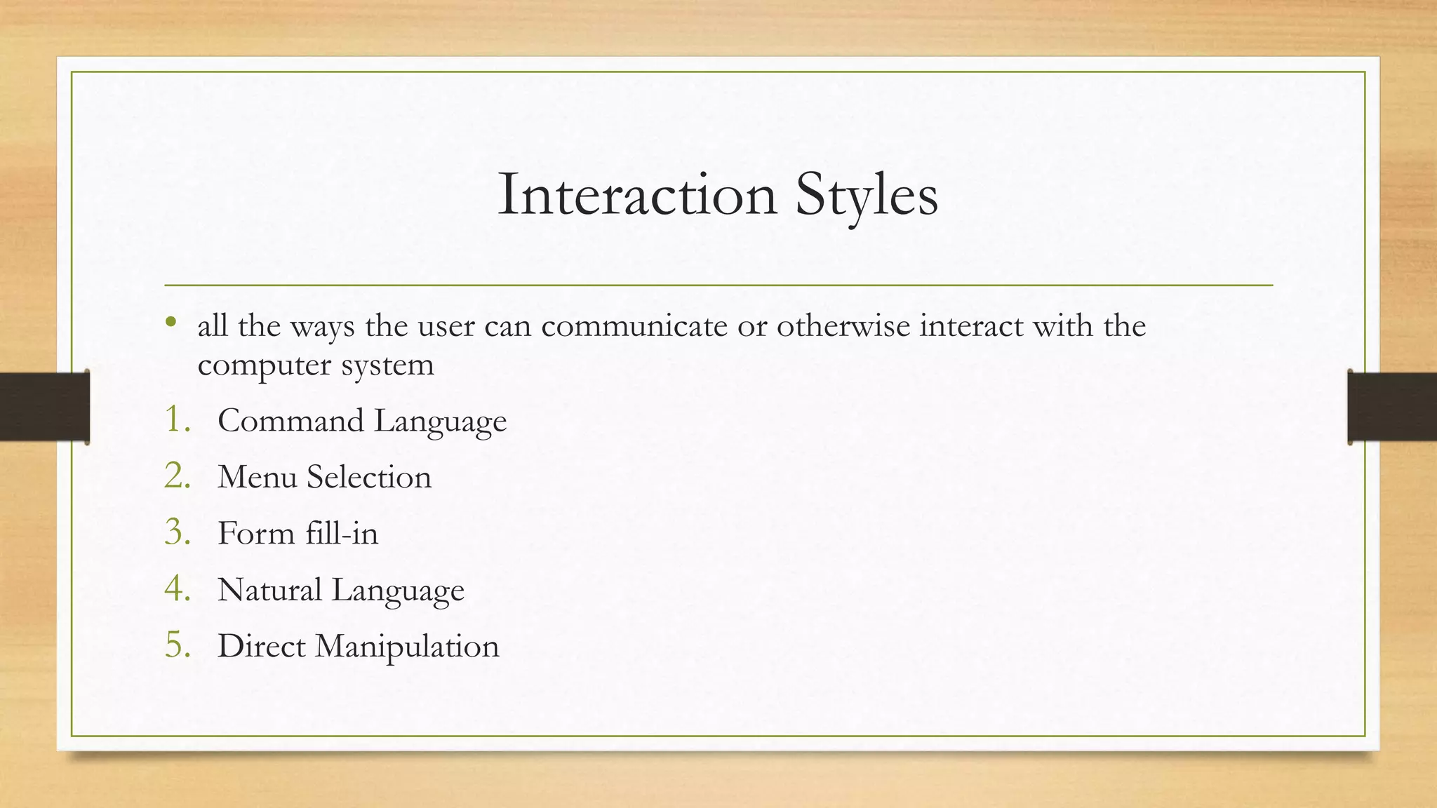 Interaction styles | PPTX