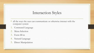 Interaction styles | PPTX