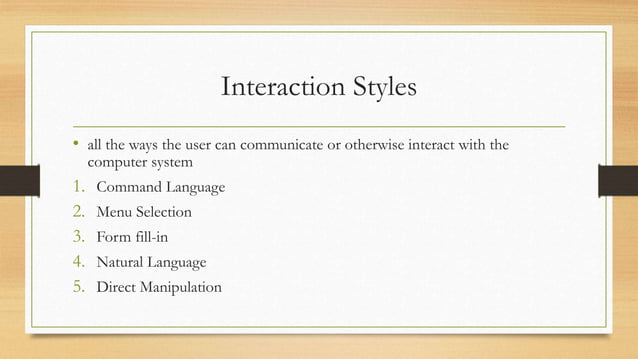 Interaction styles | PPTX