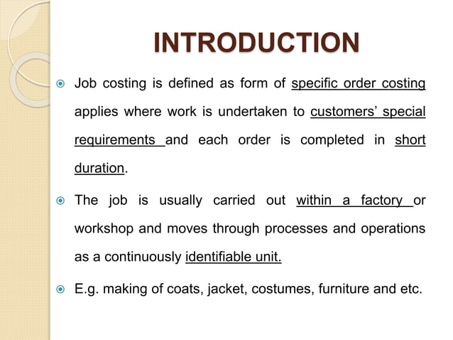 ACC 116 JOB COSTING | PPT | Business Accounting & Finance | Business