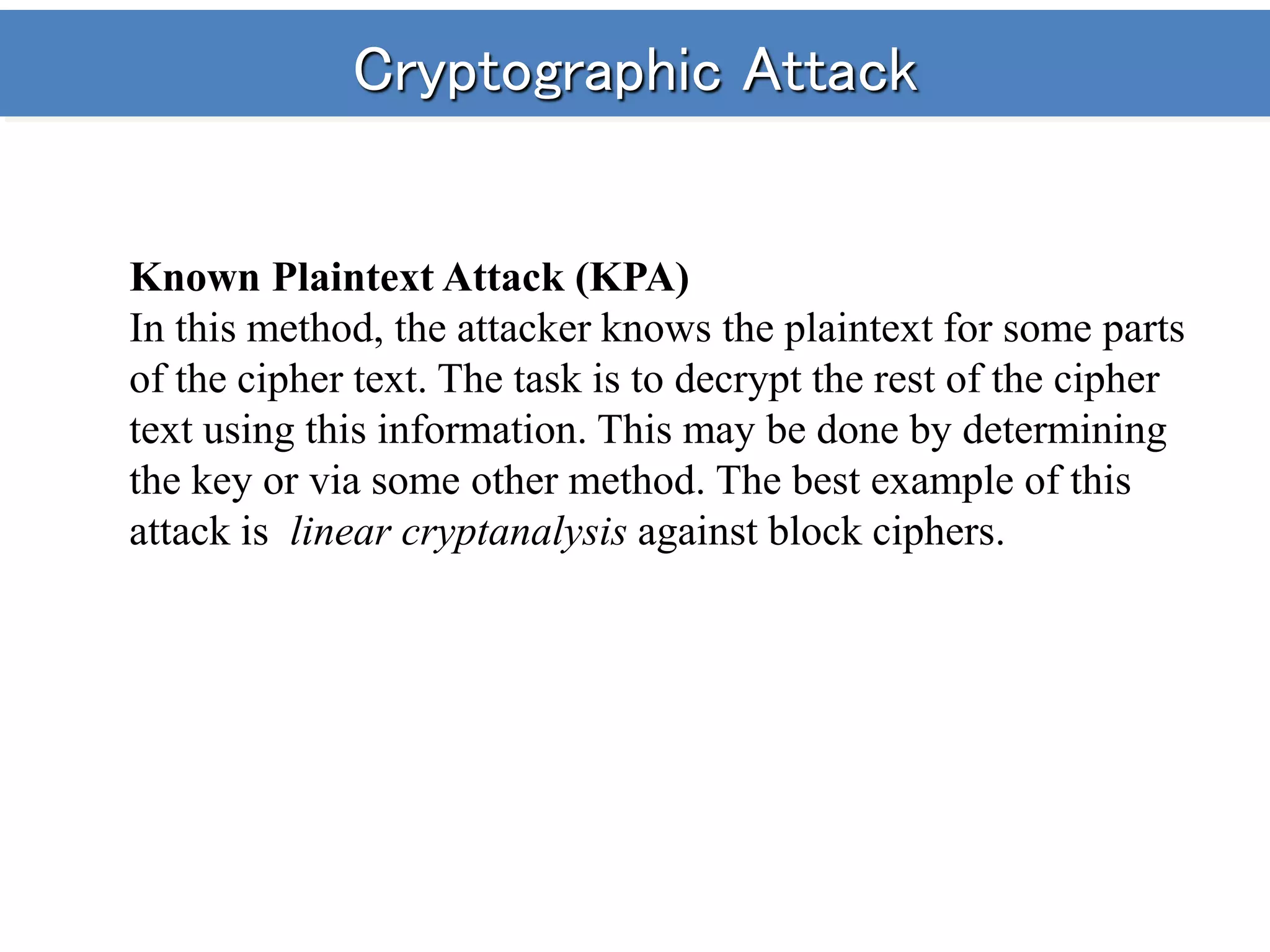 Types of Cryptosystem and Cryptographic Attack | PDF