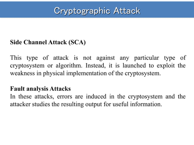 Types of Cryptosystem and Cryptographic Attack | PDF