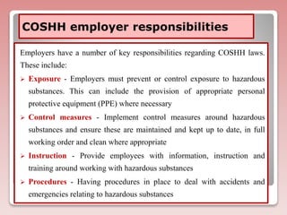 Lecture 5 : control of substances hazard to health | PPTX